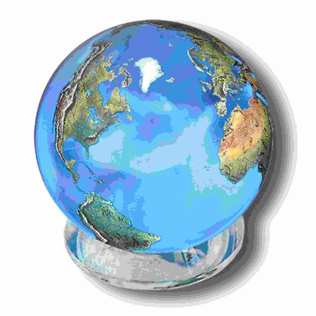 1.4" Aqua Crystal Natural Earth On Spinning Glass Stand – Shasta Visions