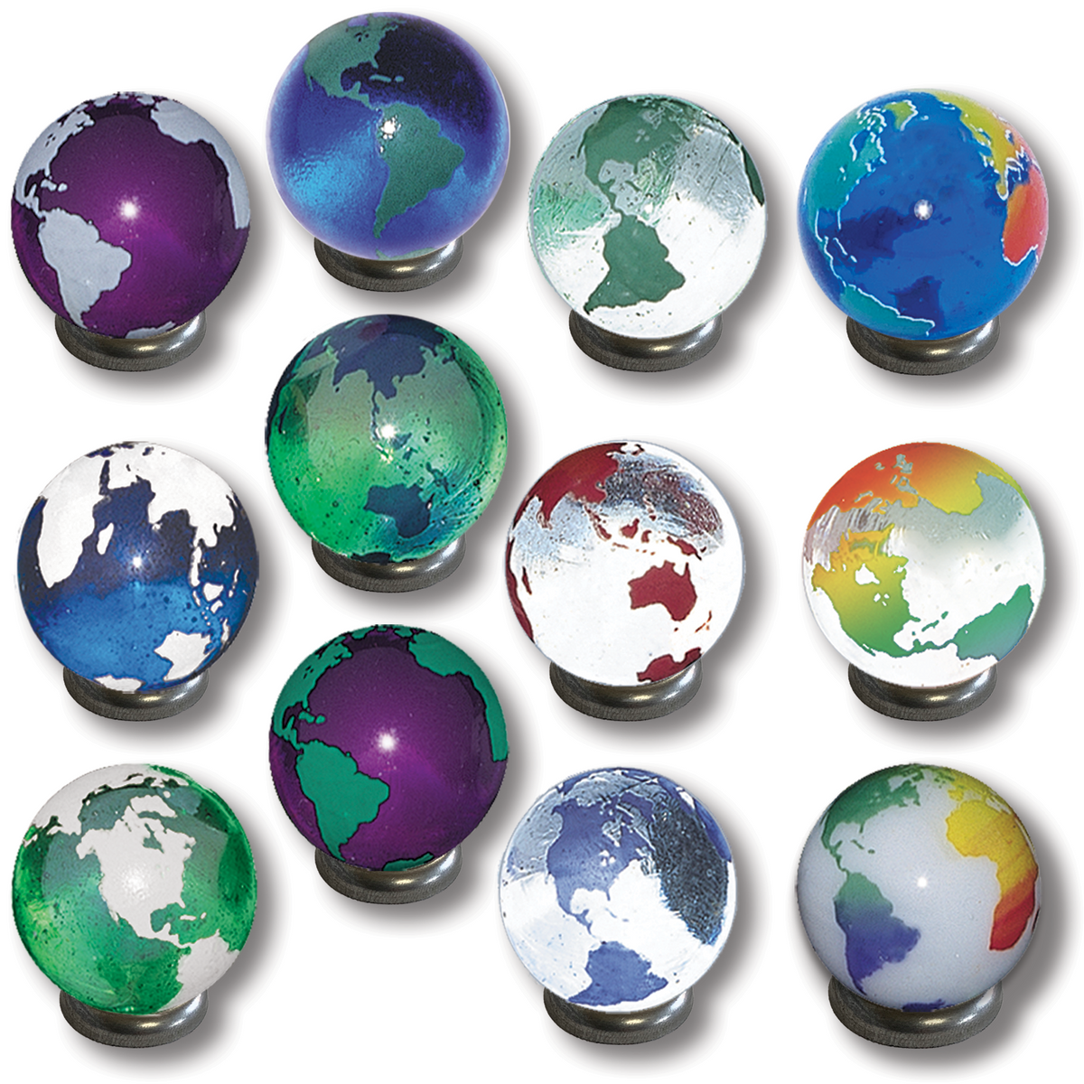 1" Rainbow Earth Marbles - Set Of 12 – Shasta Visions